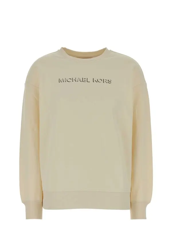 Michael Kors Cream Cotton Logo Sweatshirt - Yellow