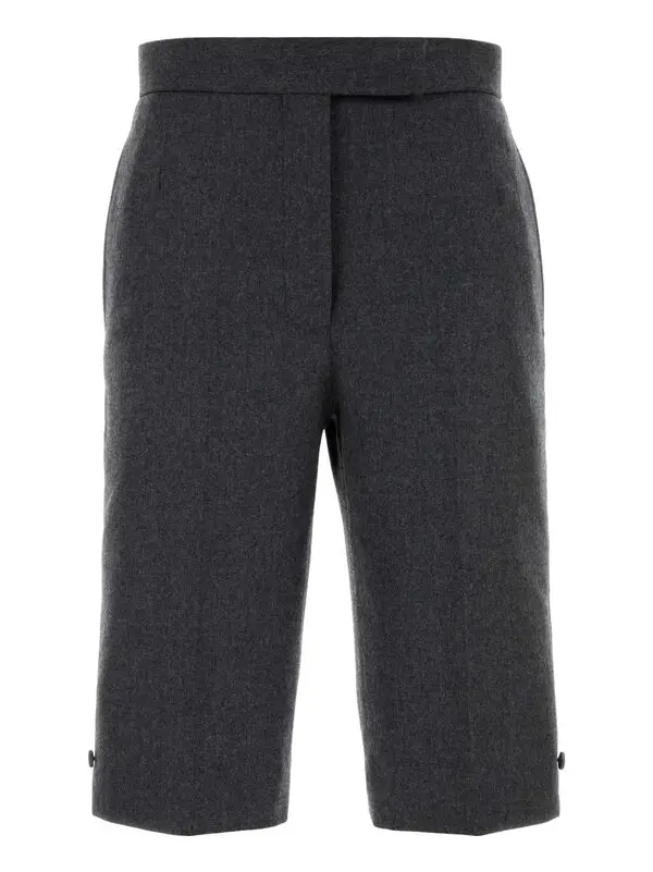 Thom Browne Graphite Wool Bermuda Shorts - Grey