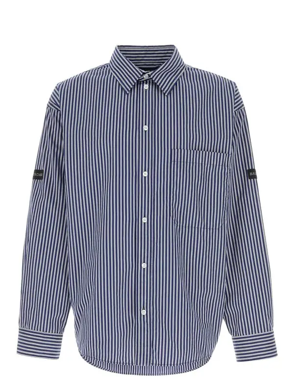 Balenciaga Embroidered Poplin Shirt For - Stripped