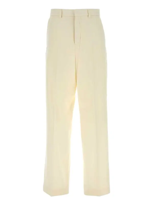 AMI Paris Wide-leg Virgin Wool Pants - White