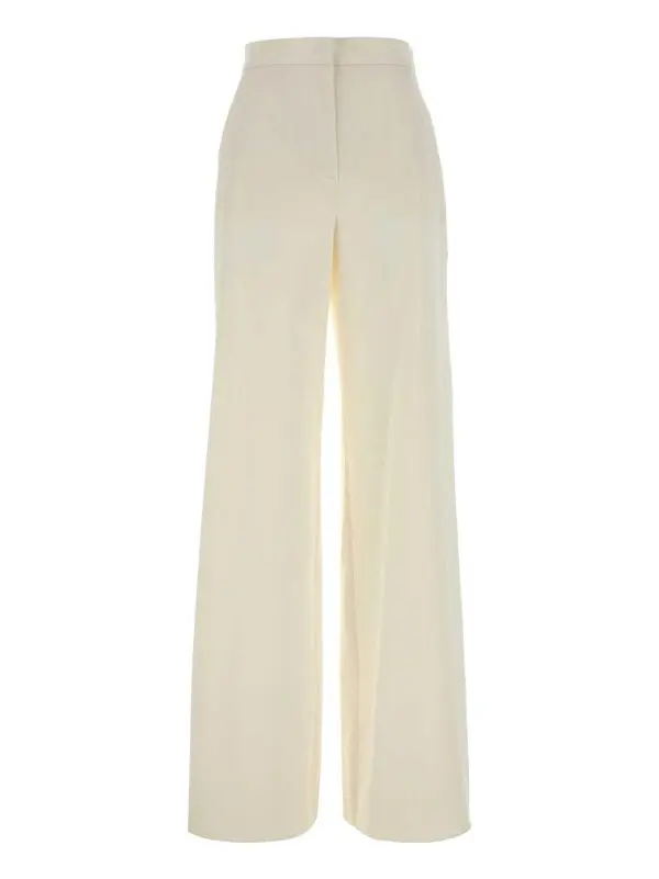 Max Mara Dentice Wide-leg Stretch Cotton Trousers - White