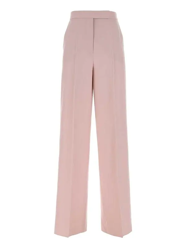 Max Mara Girone Wide-leg Wool-blend Pants - Pink