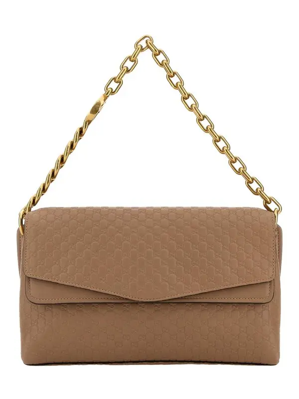 Gucci Biscuit Leather Medium Shoulder Handbag - Camel