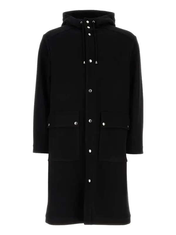 Aspesi Wool Blend Parka Jacket - Black