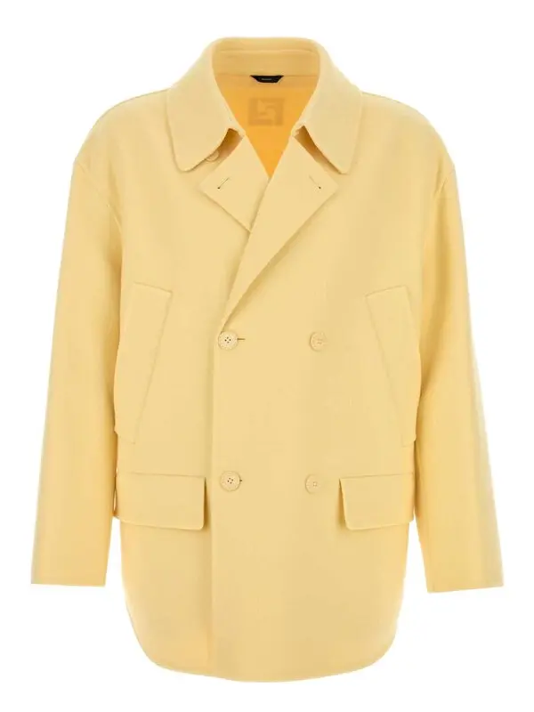 Fendi Double Breasted Flannel Blazer - Yellow