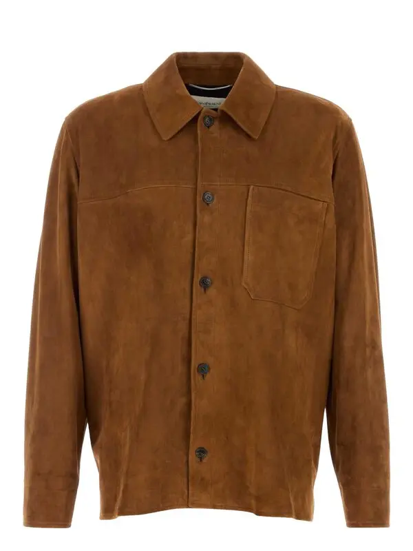 Saint Laurent Lamb Suede Jacket - Camel