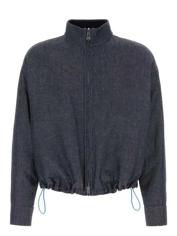 Fendi Reversible Denim Jacket With Drawstring Hem - Blue