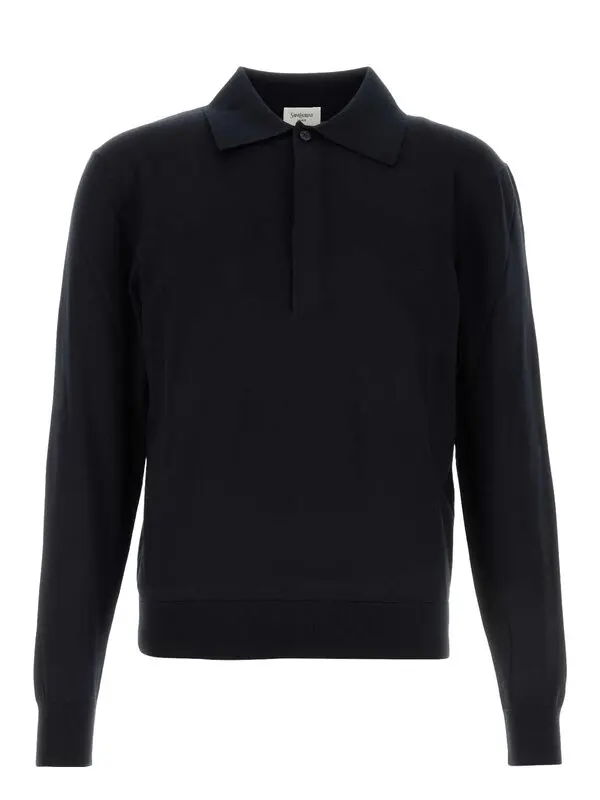 Saint Laurent Midnight Silk-blend Polo Shirt - Blue