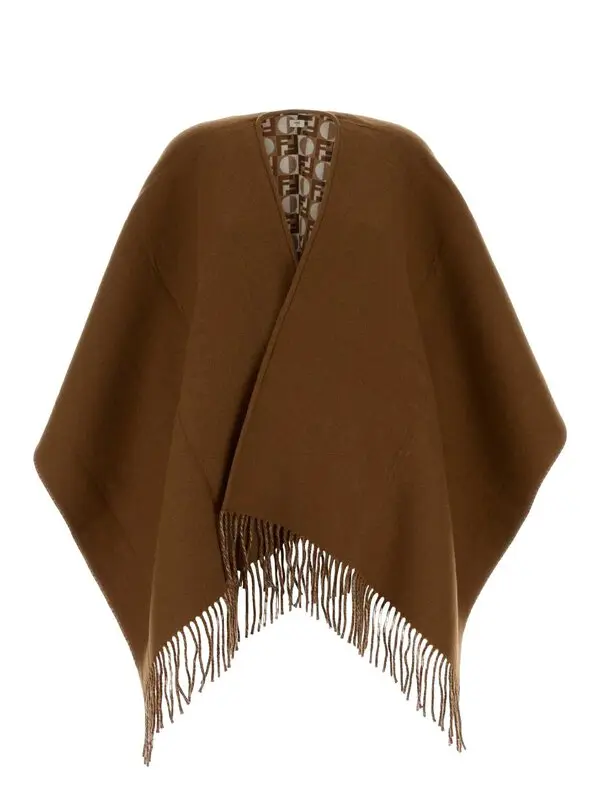 Fendi Reversible Wool-cashmere Cape - Brown