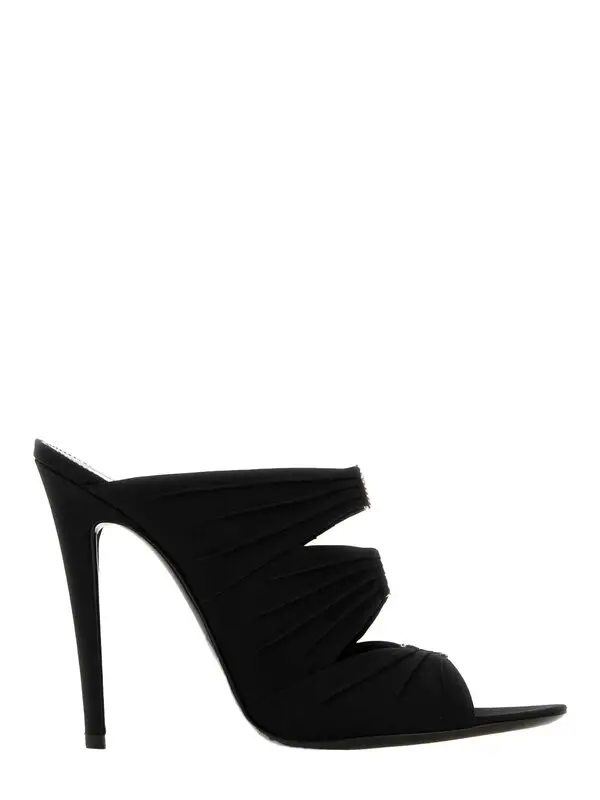Saint Laurent Emilie Flat Sandals With Stiletto Heel - Black