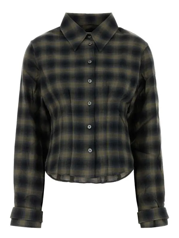Our Legacy Embroidered Cotton Blend Shirt - Checked