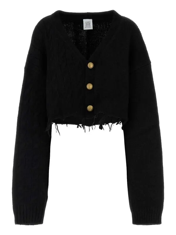 Vetements Alpaca Blend Cardigan - Black