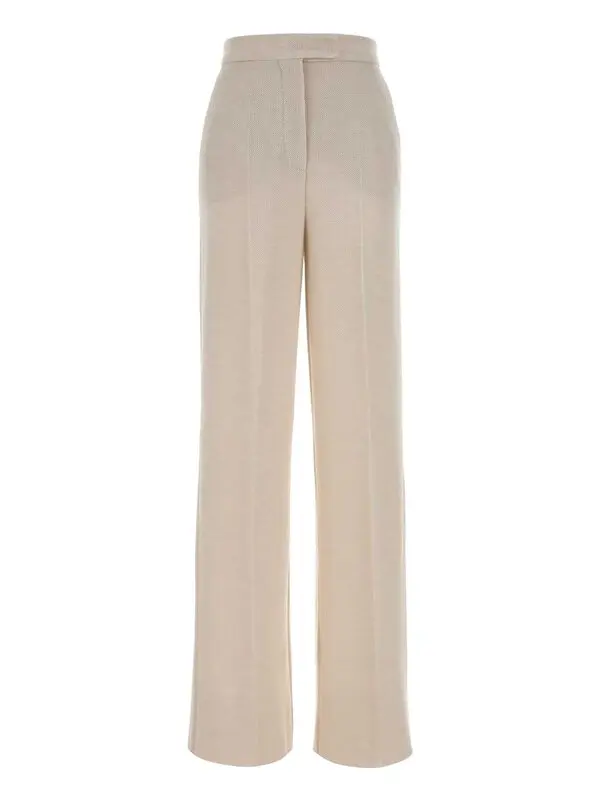 Max Mara Attinia Virgin Wool Trousers - White