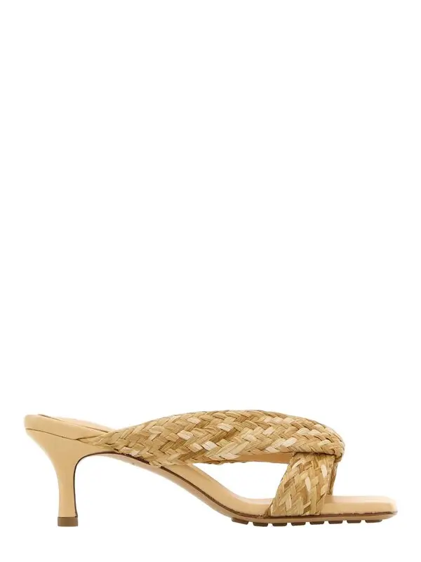 Bottega Veneta Raffia Riva Flat Sandals - Yellow