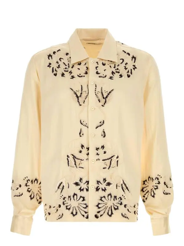 BODE Phantasm Satin Shirt - Yellow