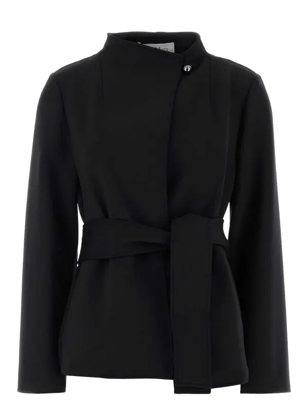 Max Mara Talamo Stretch Nylon Belted Blazer - Black