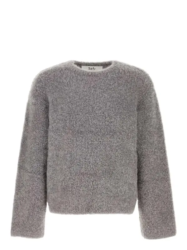 Séfr Fuzzy Bouclé Jermaine Sweater - Grey
