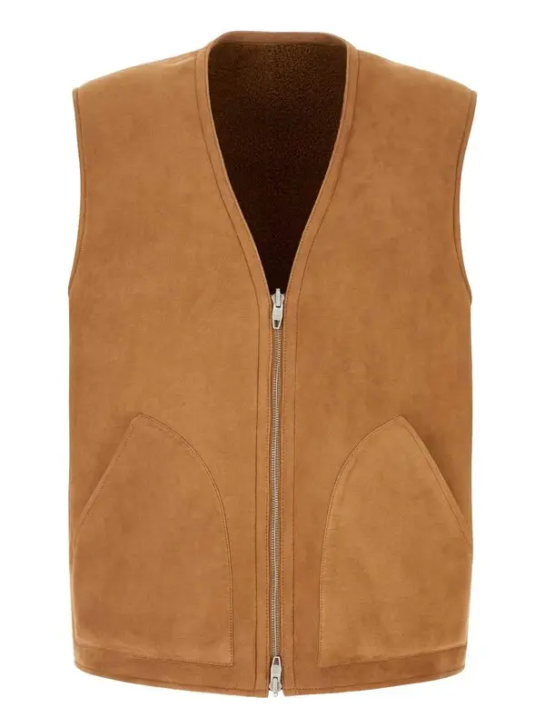 UMIT BENAN Shearling Vest - Camel