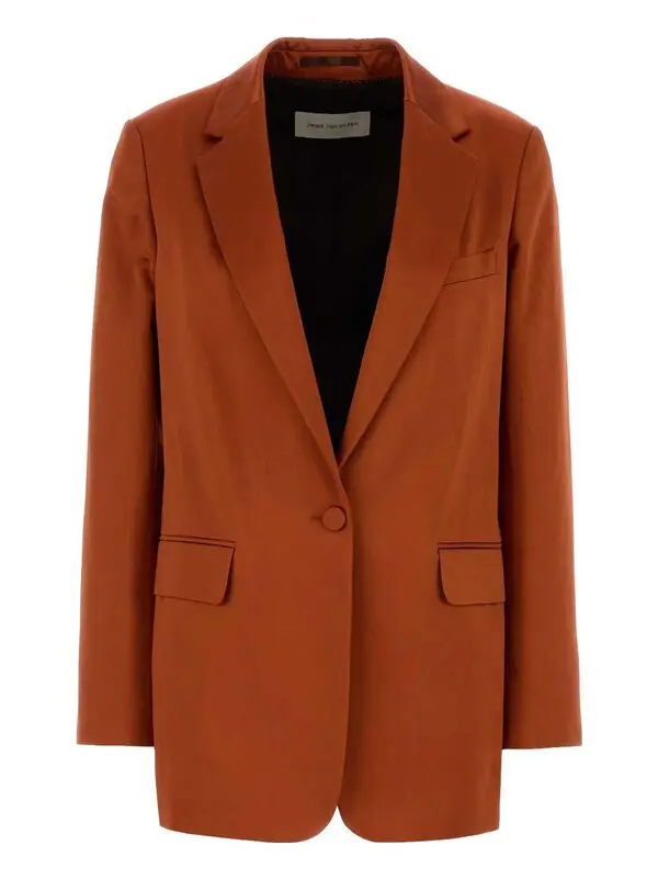 Dries Van Noten Satin Button-front Blazer - Orange