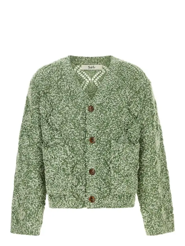 Séfr Oversize Abain Wool-blend Cardigan - Green