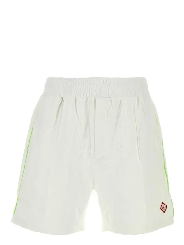 Casablanca Casual Stretch Cotton Blend Bermuda Shorts - White