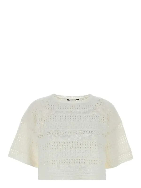 WEEKEND Knit Orche Top - White
