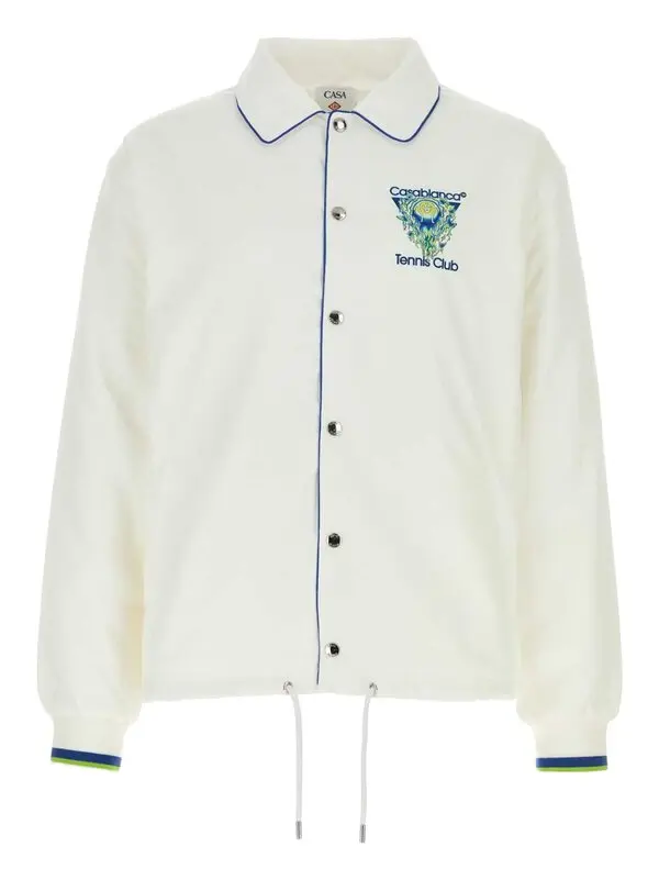 Casablanca Polyester Lined Jacket With Classic Collar - White