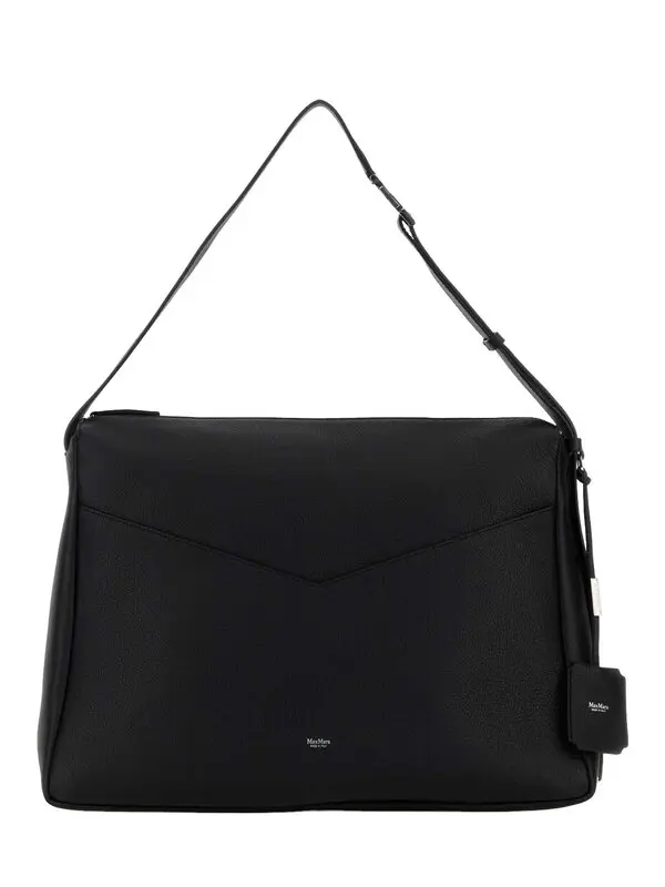Max Mara Kipperl Leather Shoulder Handbag - Black