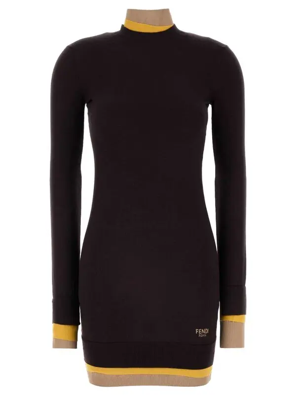 Fendi Wool-blend Knit Dress - Purple