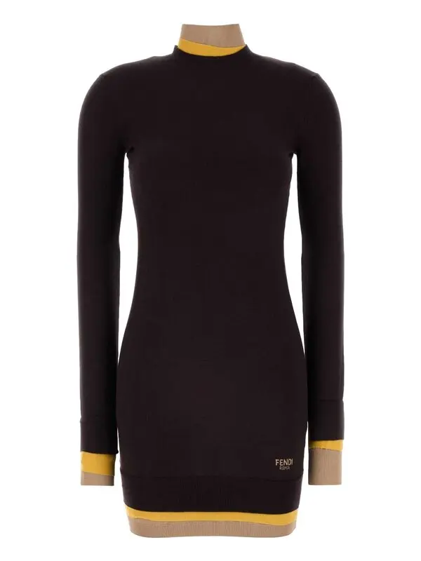 Fendi Wool-blend Knit Dress - Purple