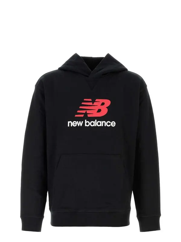 NEW BALANCE Cotton Pullover Hoodie - Black