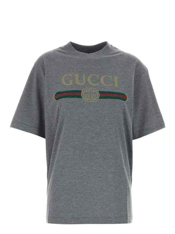 Gucci Cotton-silk Blend T-shirt - Grey