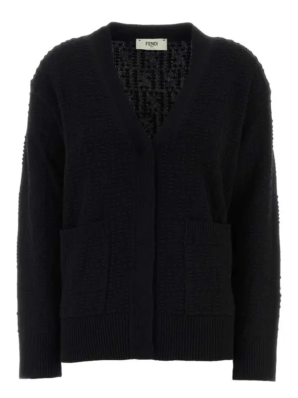 Fendi Wool-cashmere Blend Cardigan - Black