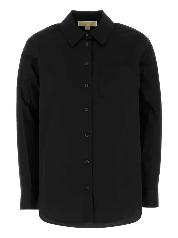 Michael Kors Stretch Poplin Shirt With Striped Detail - Stripped