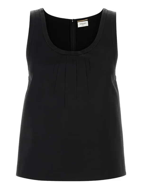 Saint Laurent Satin Top - Black