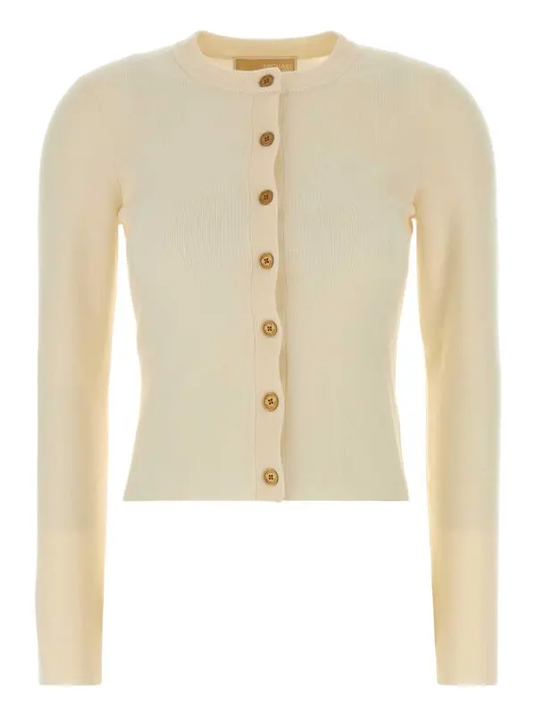 Michael Kors Wool-blend Stretch Cardigan - Yellow