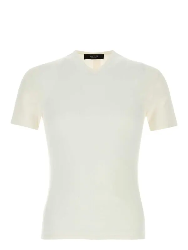 Gucci Viscose-nylon Knit T-shirt - White