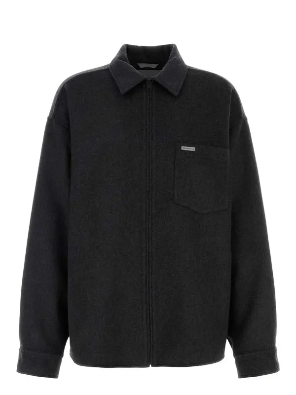 Balenciaga Charcoal Wool-blend Jacket - Grey