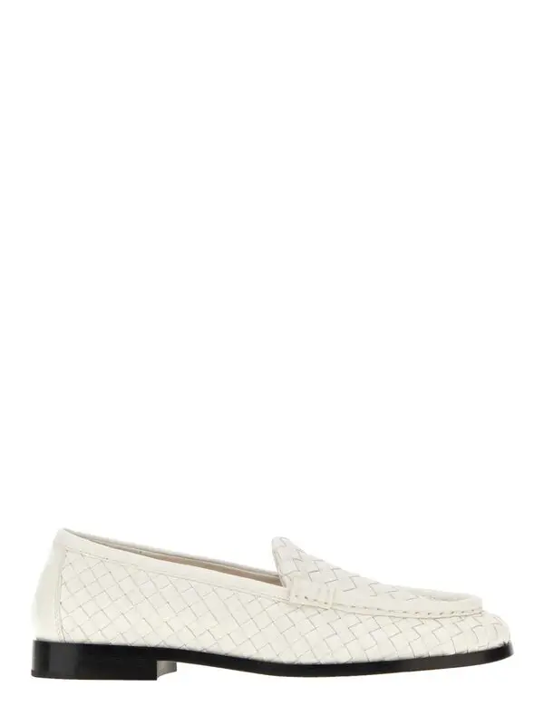 Bottega Veneta Silenzio Lambskin Leather Loafers - White