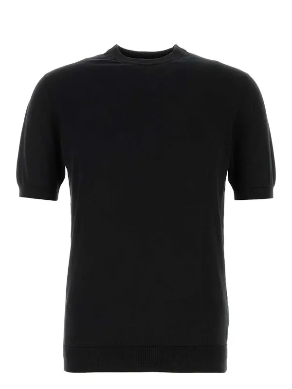 Fedeli 100% Cotton Knit Sweater - Black