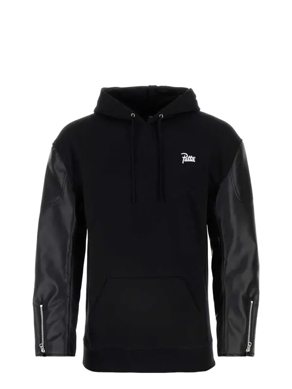 Junya Watanabe Cotton Sweatshirt With Collaboration Details - Black