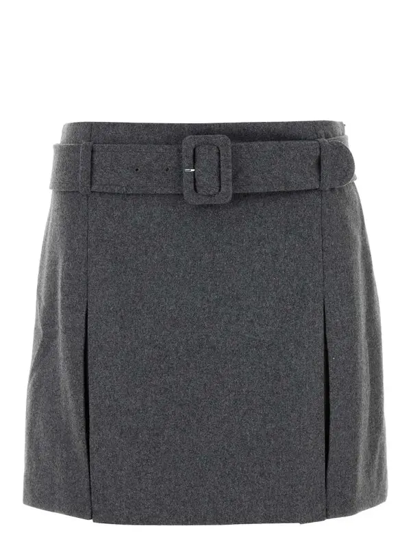 A.p.c. Cécile Mini Skirt In Wool Flannel - Grey