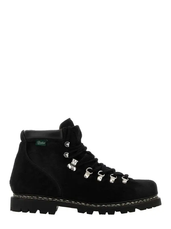 Junya Watanabe Leather Ankle Boots With Hair Detail - Black