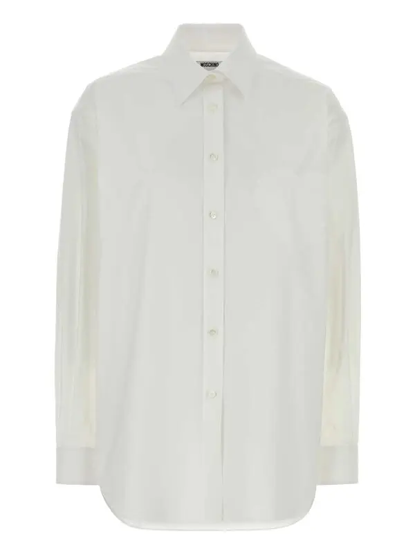Moschino Stretch Poplin Classic Collar Shirt - White