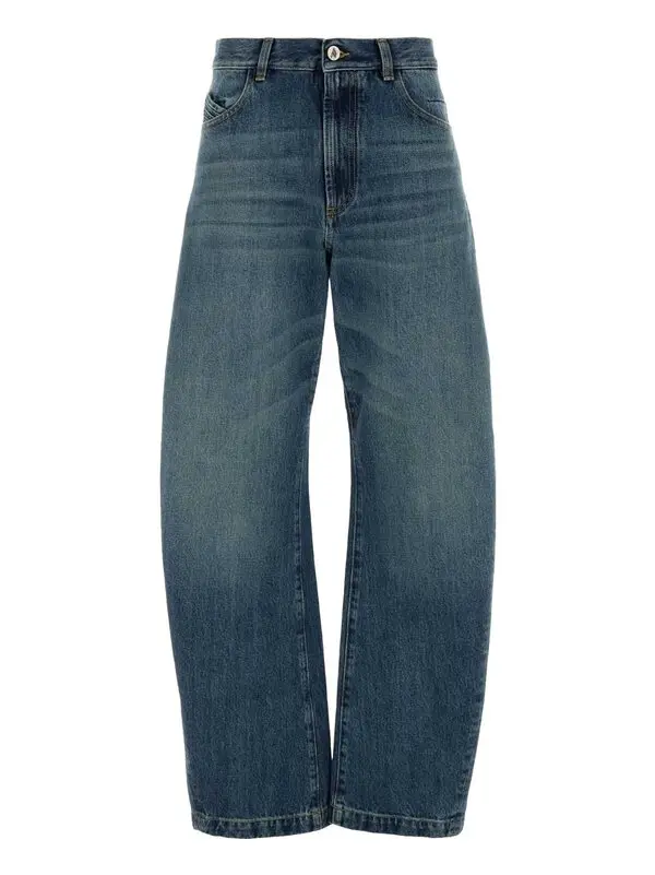 Attico Wide Leg Denim Jeans - White