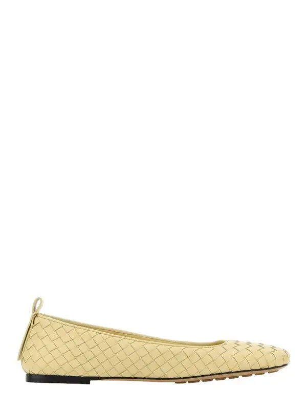 Bottega Veneta Charlotte Woven Lamb Leather Ballerinas - Yellow