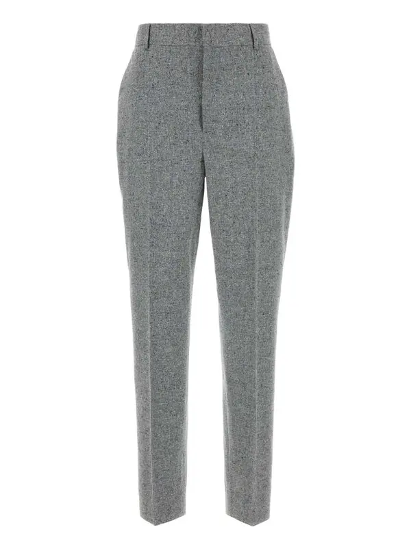 Moschino Melange Silk-blend Tailored Trousers - Grey
