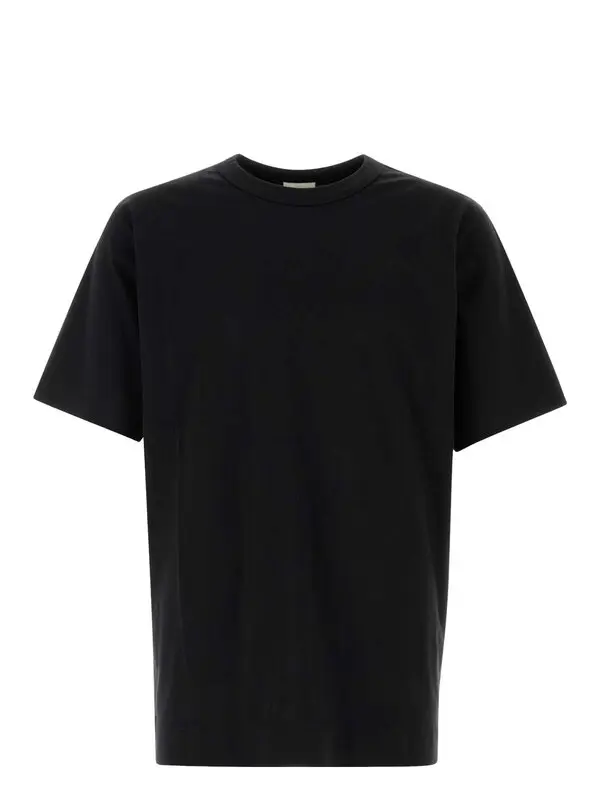 Dries Van Noten Oversized Cotton T-shirt With Statement Front Print - Black