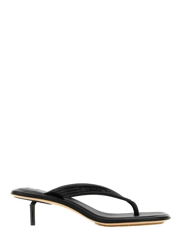 Bottega Veneta Thong Flat Sandals With 5 Cm Heel - Black
