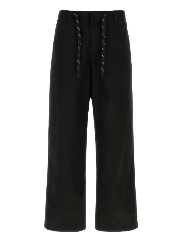 Balenciaga Cotton Wide-leg Drawstring Trousers - Black